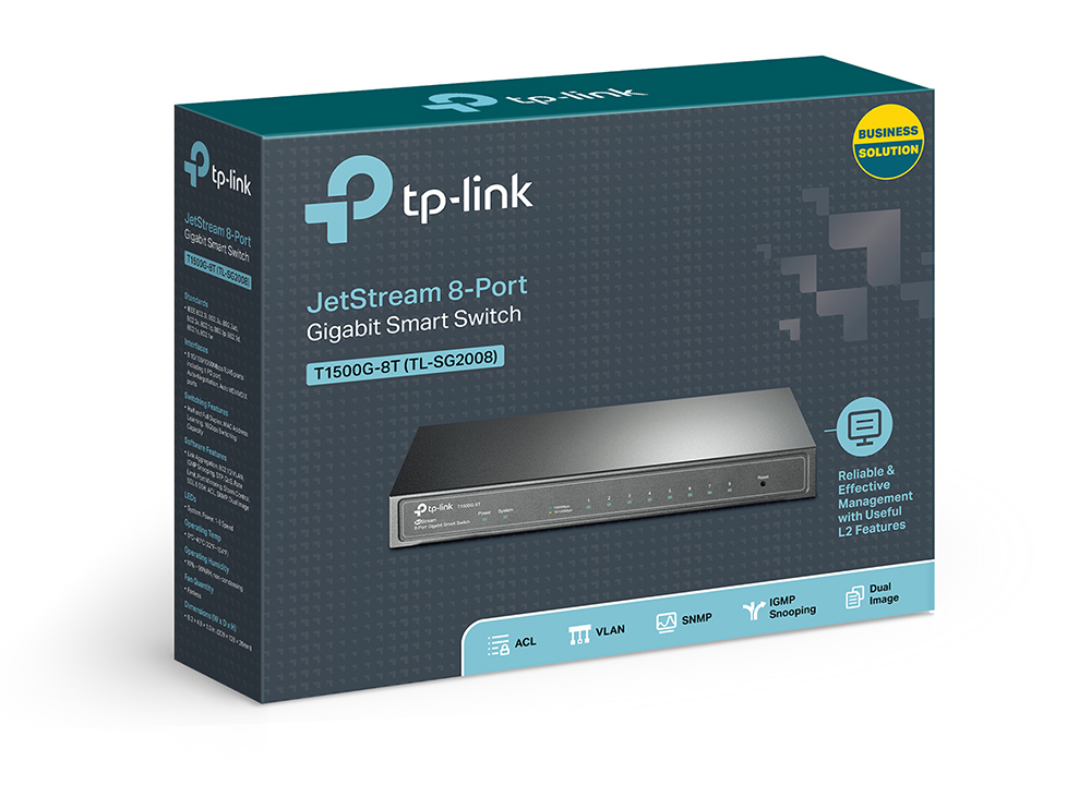 TP-Link T1500G-8T(TL-SG2008) switch Smart Jetstream 8x GE, zasilanie DC ... TP-Link T1500G-8T(TL-SG2008) switch Smart Jetstream 8x GE, zasilanie DC ...
