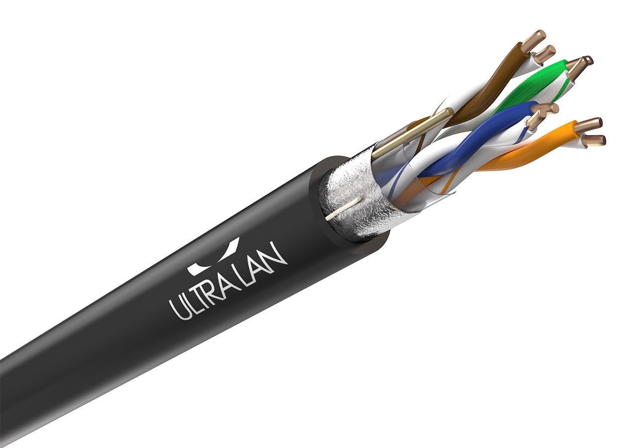 UltraLAN kabel FTP, kat. 5e, CCA, PE, żelowany, zewnętrzny, 305m